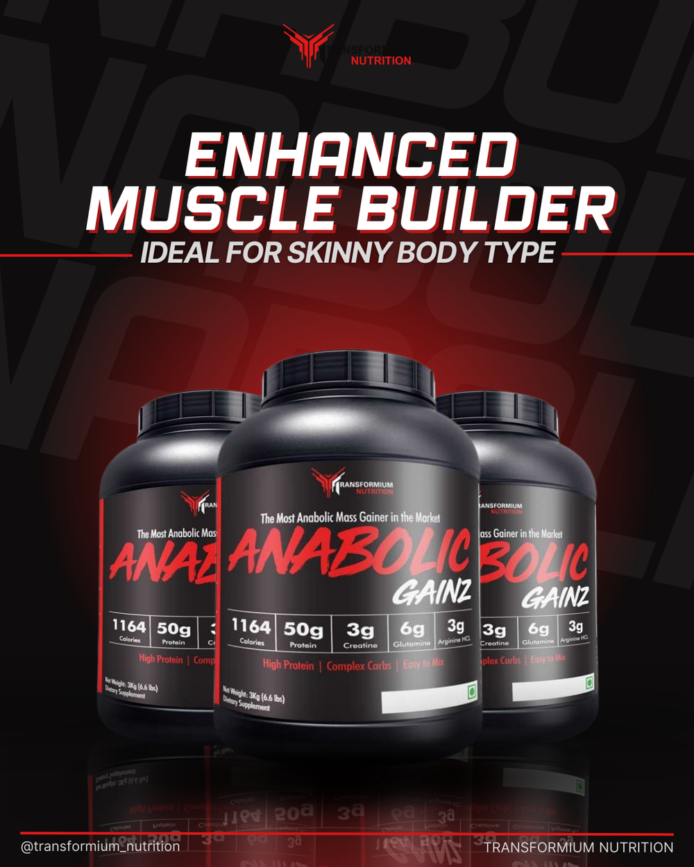Anabolic Gainz Bulk Mass Gainer – Transformium Nutrition