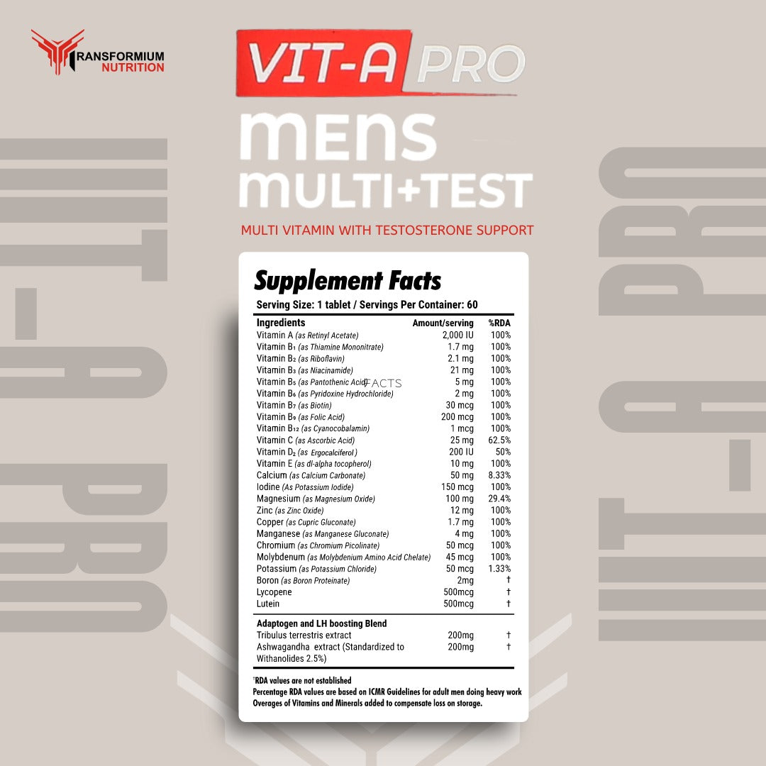 Vit-A Pro (Multi Test) - Transformium Advanced Supplements ...