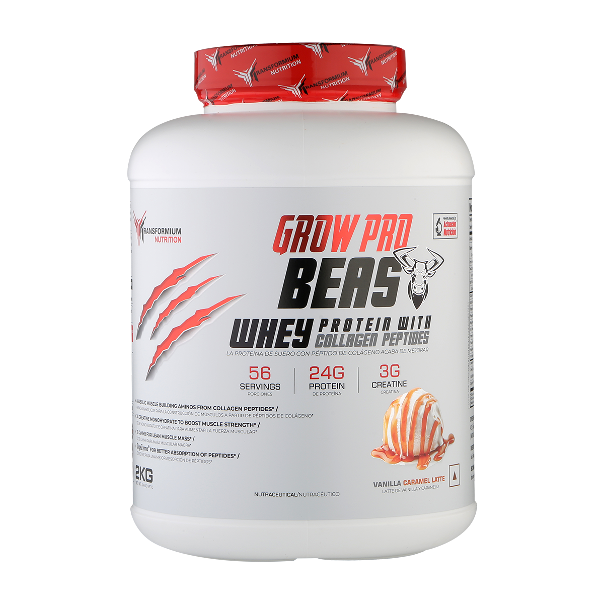 Grow Pro Beast (95% Hydrolyzed Bovinae Protein + Whey Protein ...
